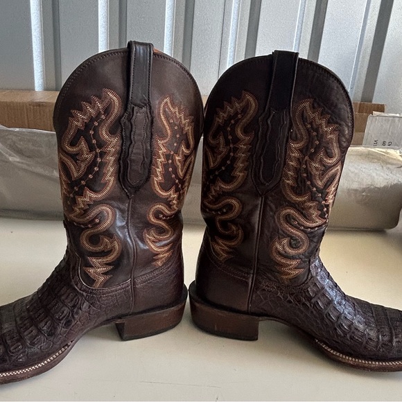 Lucchese | Shoes | Lucchese Caiman Crocodile Brown Cowboy Boots With ...